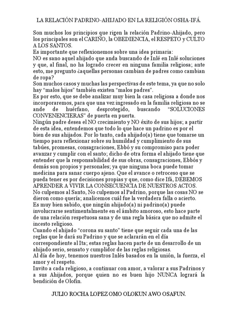 La Relación Padrino-Ahijado | PDF