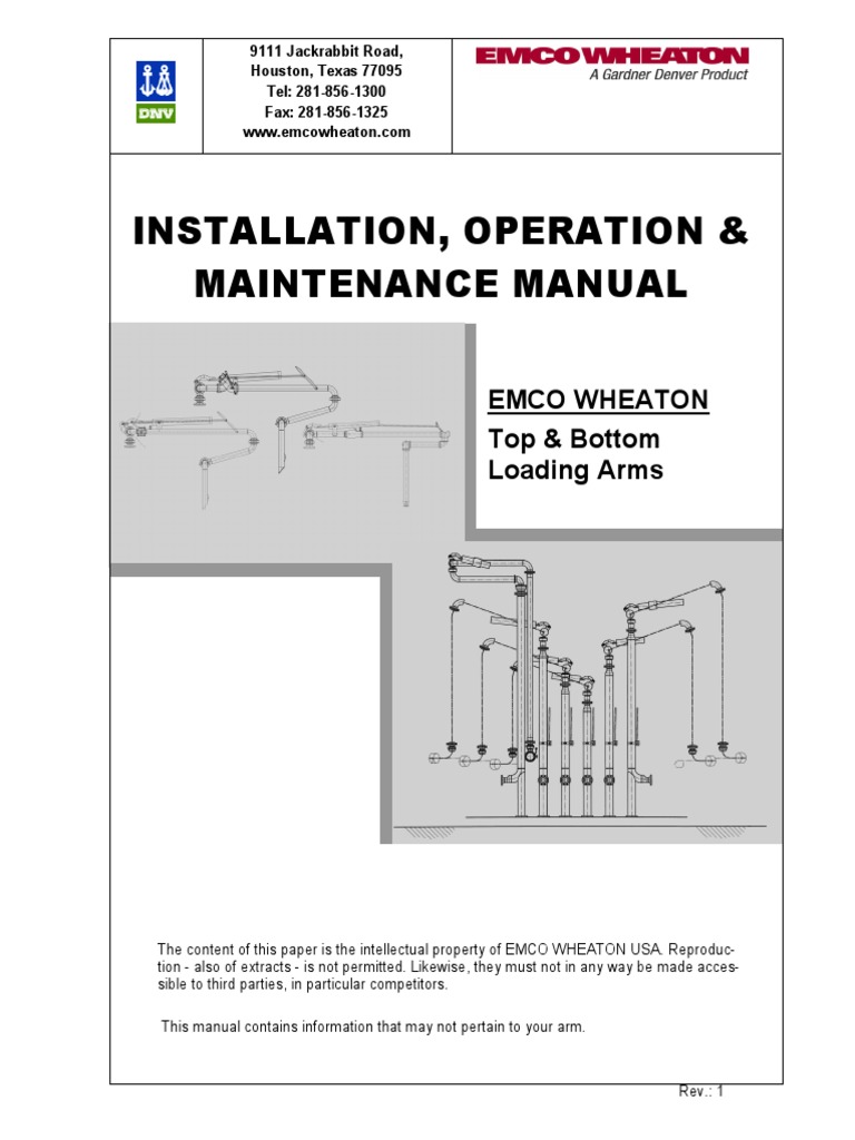 Emco Wheaton Loading Arm Installation Operation and Maintenance Manual ...