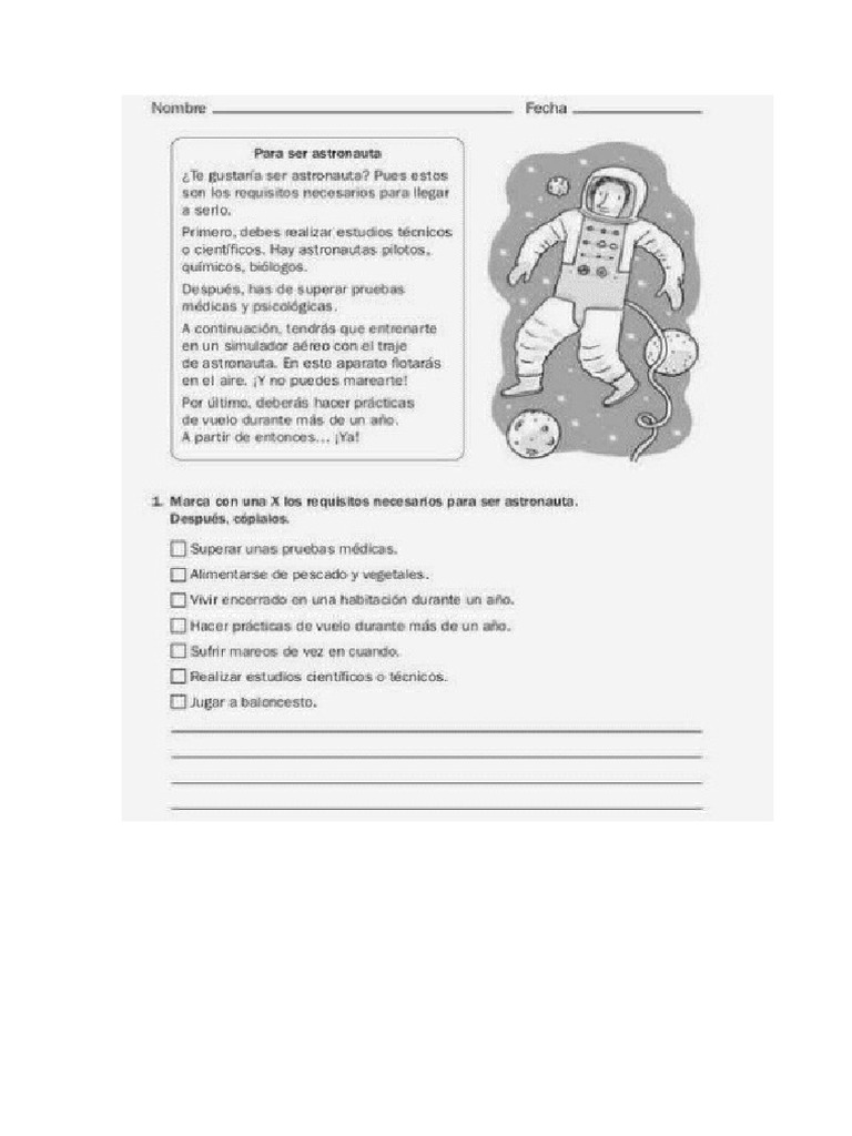 Lectura de Un Astronauta | PDF