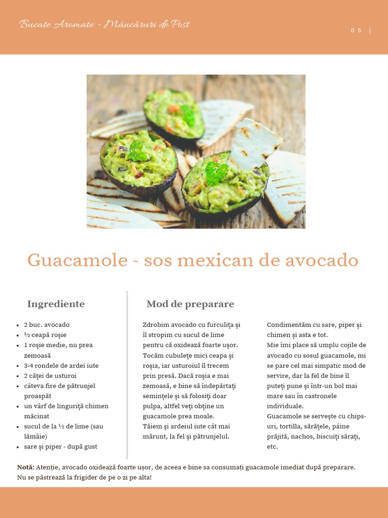 Guacamole - Sos Mexican de Avocado: Bucate Aromate - Mâncăruri de Post ...