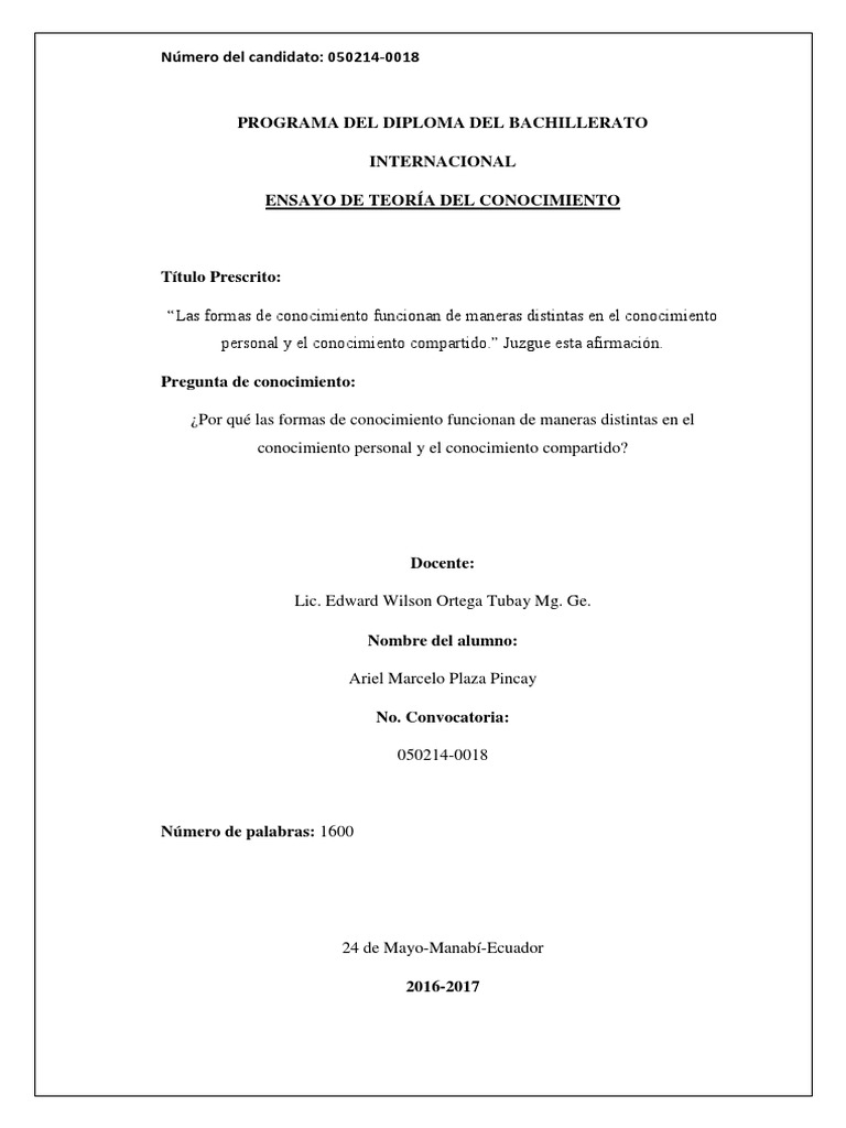Las formas de conocimiento personal y compartido | PDF | Conocimiento ...