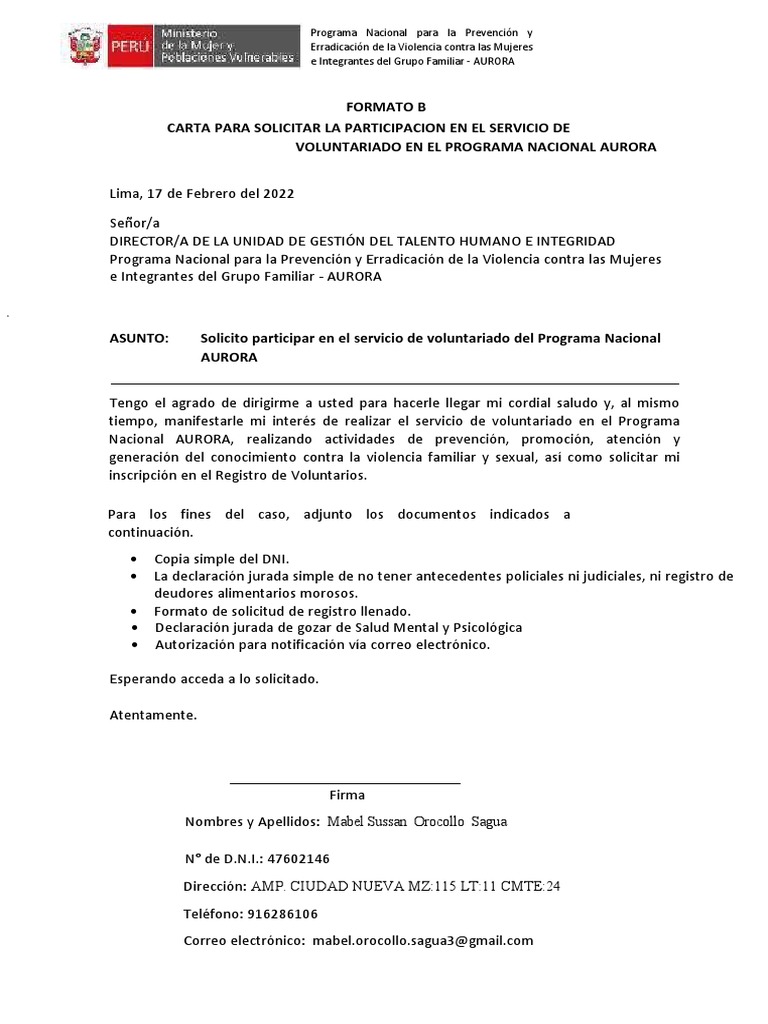 Formato Programa Aurora | PDF