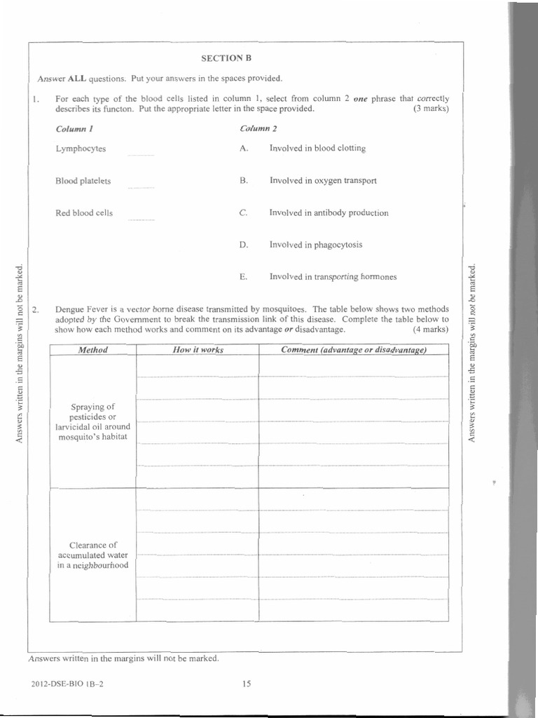 2012 DSE Bio 1B | PDF | Adenosine Triphosphate | Glycolysis