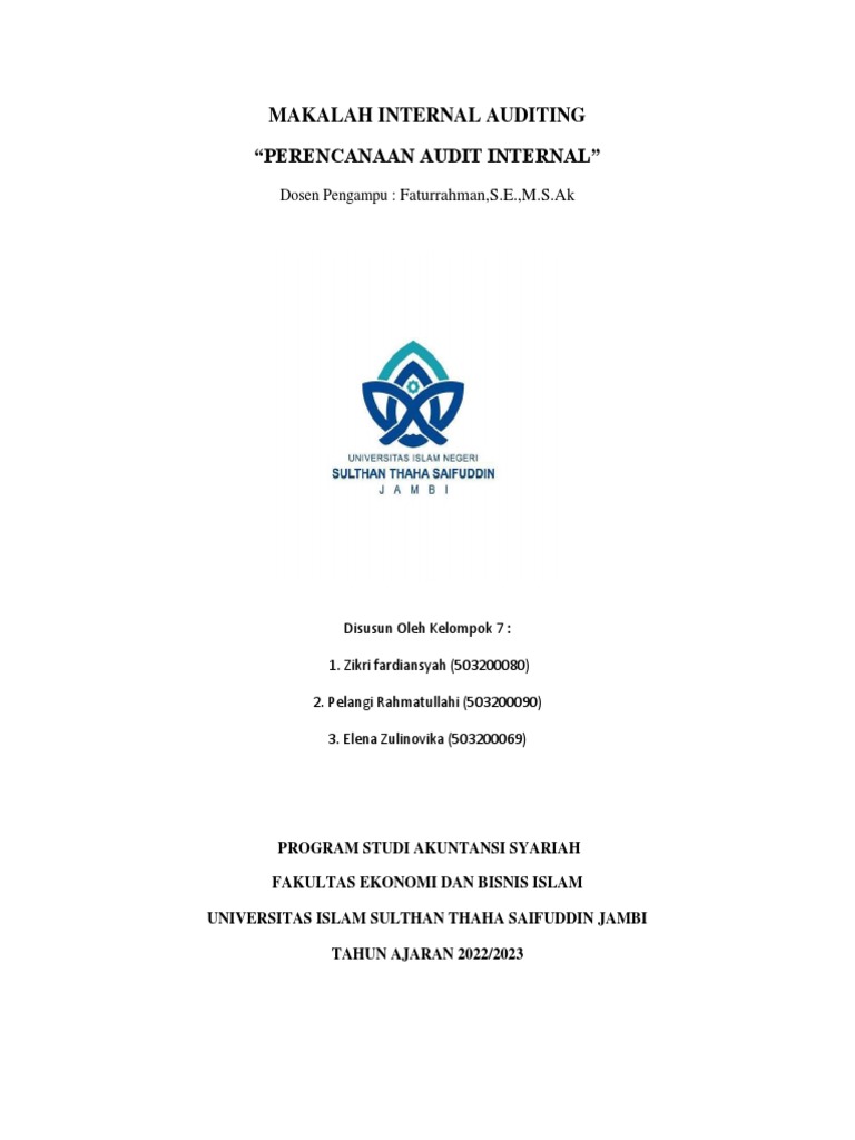 Makalah Kel 7 Internal Auditing | PDF | Karier & Perkembangan