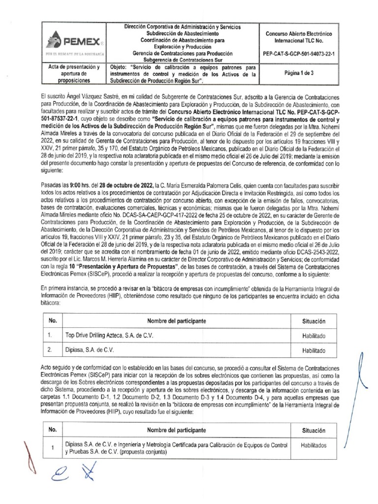 Acta - Aper - PEP CAT S GCP 501 94073 22 1 | PDF