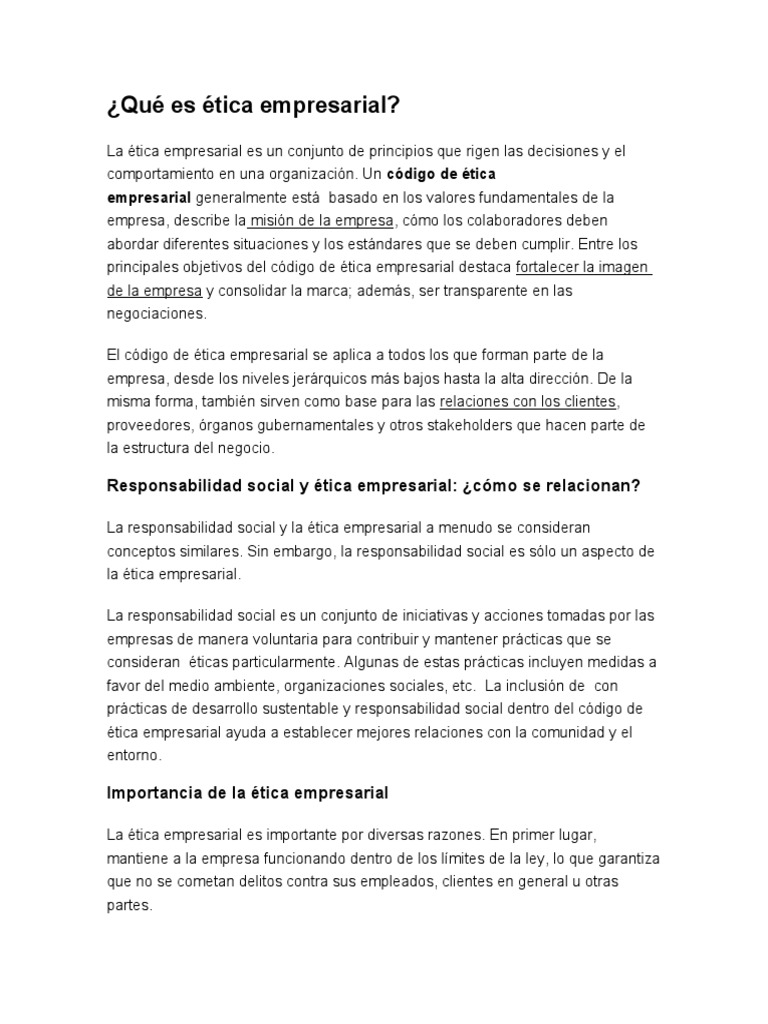 Codigo De Etica Y Valores Corporativos Pdf Ética De Negocios