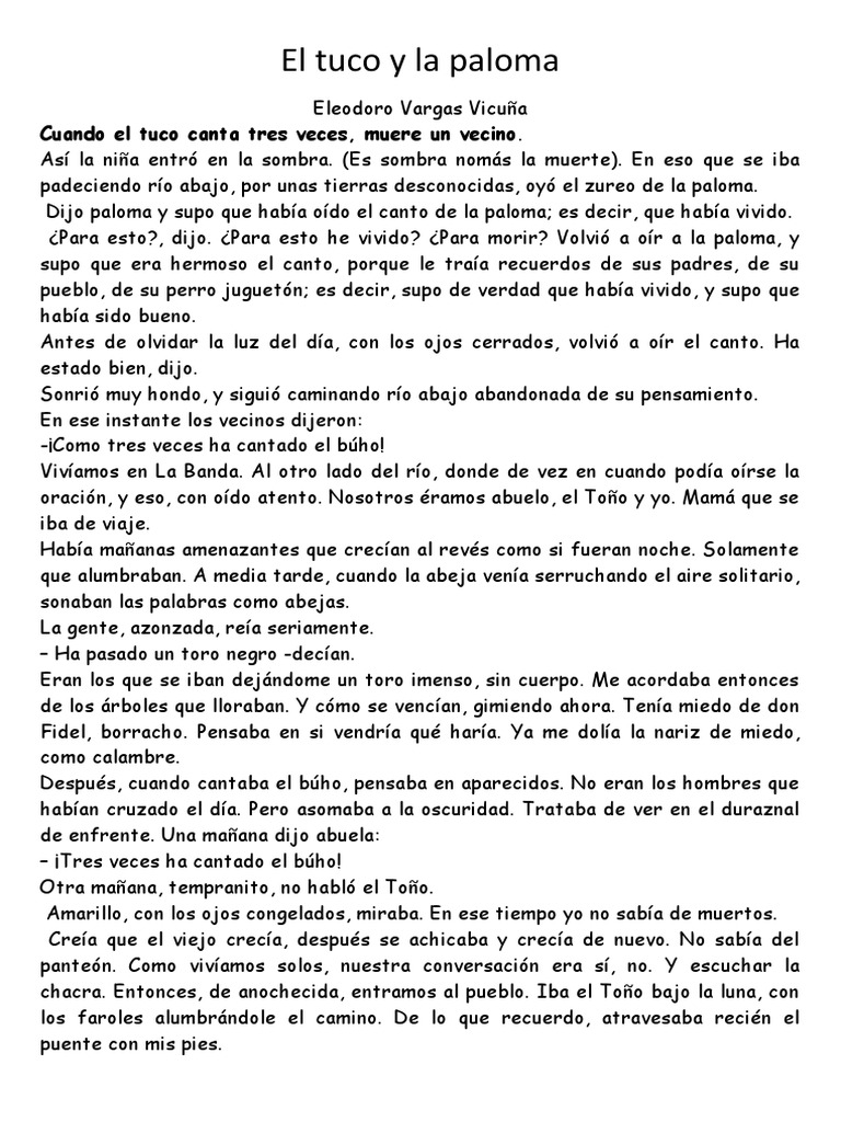 El Tuco y La Paloma 1ero | PDF