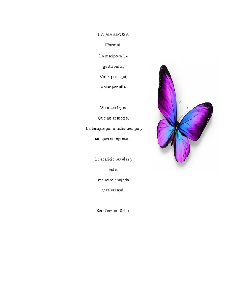 Poemas La Mariposa y La Mariquita PDF | PDF