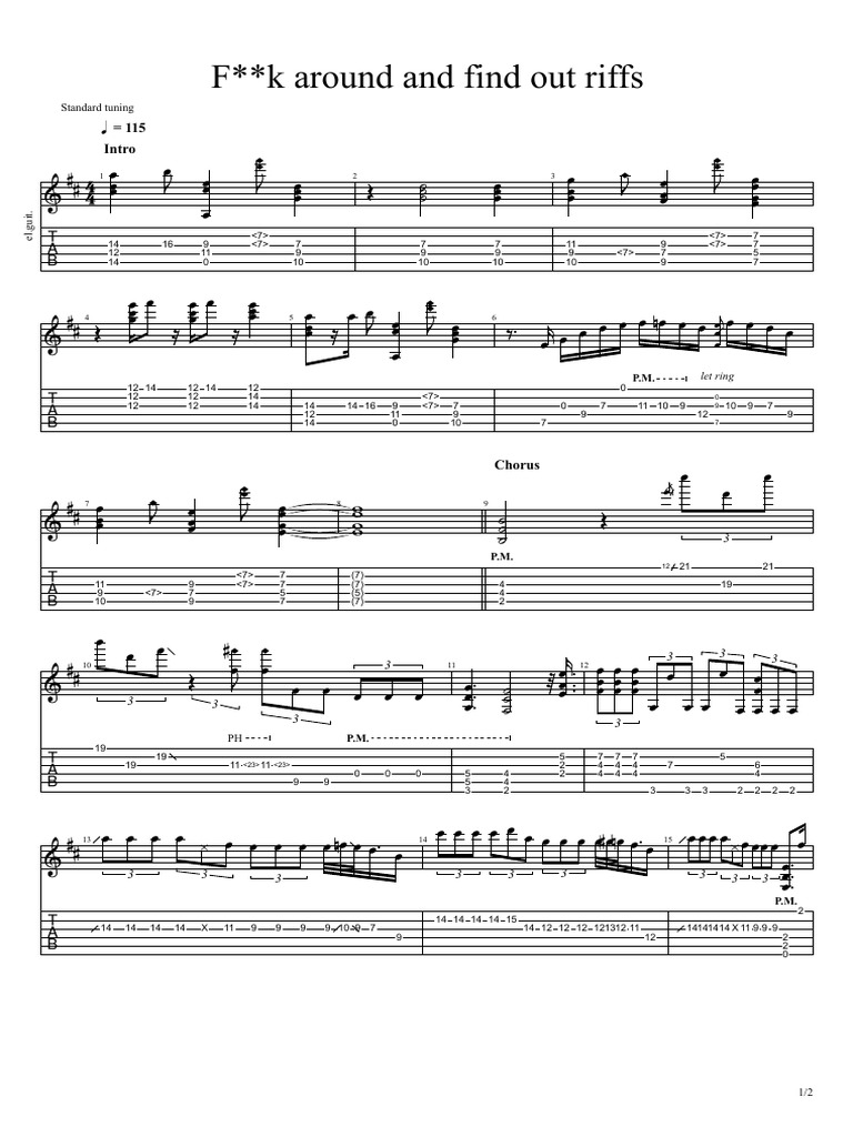 Fuck Around and Find Out Riffs | PDF