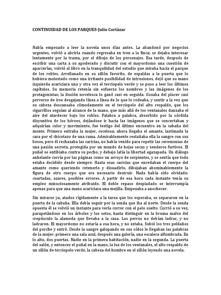Cortázar y la continuidad de los parques | PDF