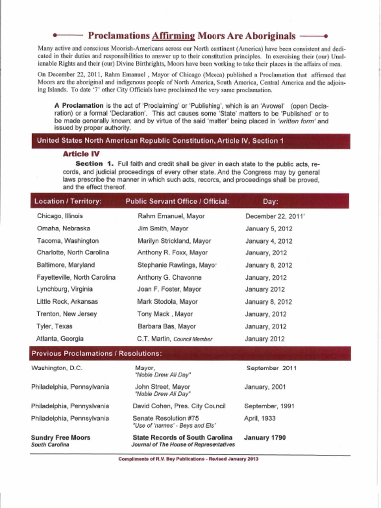 Moorish Proclamations | PDF