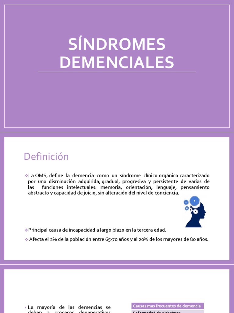 Sindromes Demenciales Pdf Demencia Enfermedad De Alzheimer