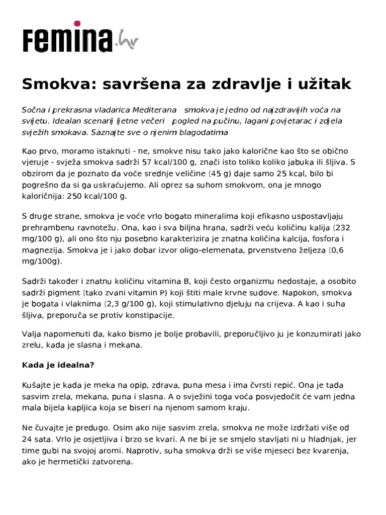 291 Smokva Savrsena Za Zdravlje I Uzitak | PDF