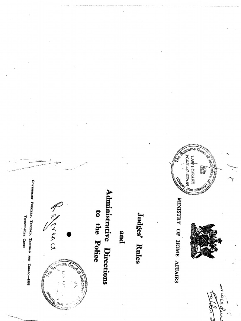 Original Judges' Rules | PDF