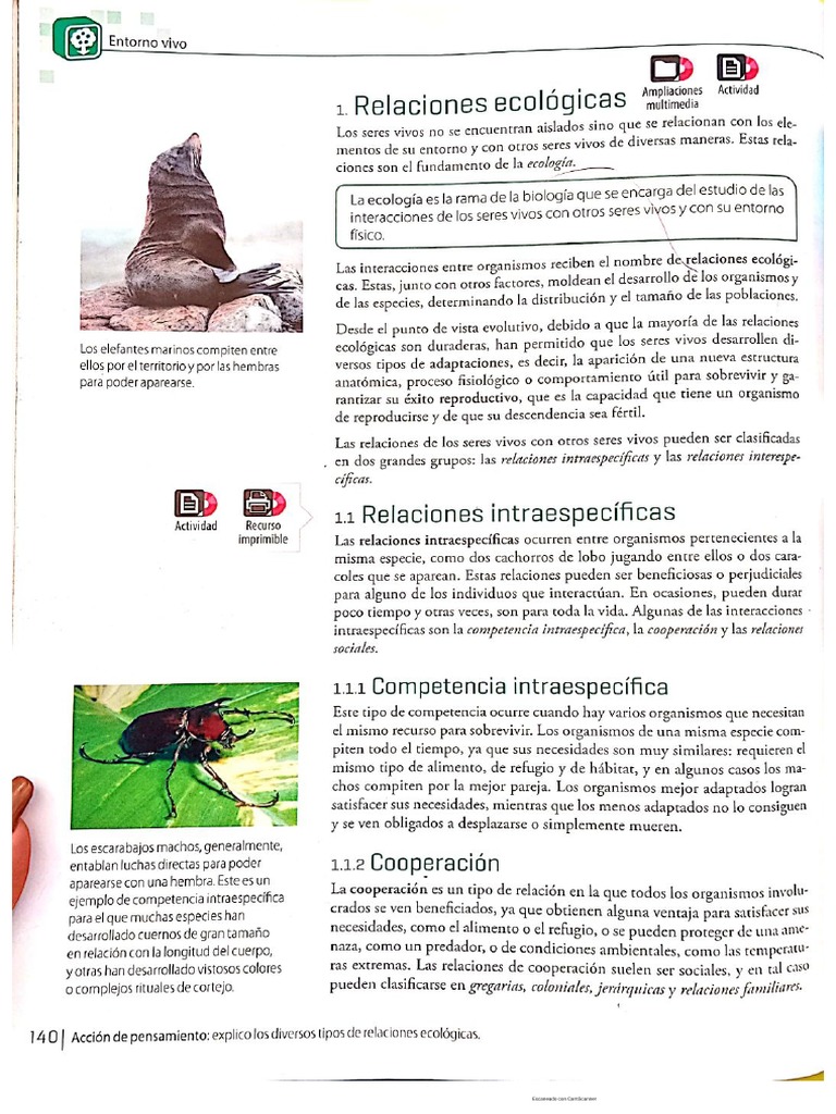 Guia # 2 Relaciones Intraespecificas e Interespecificas | PDF