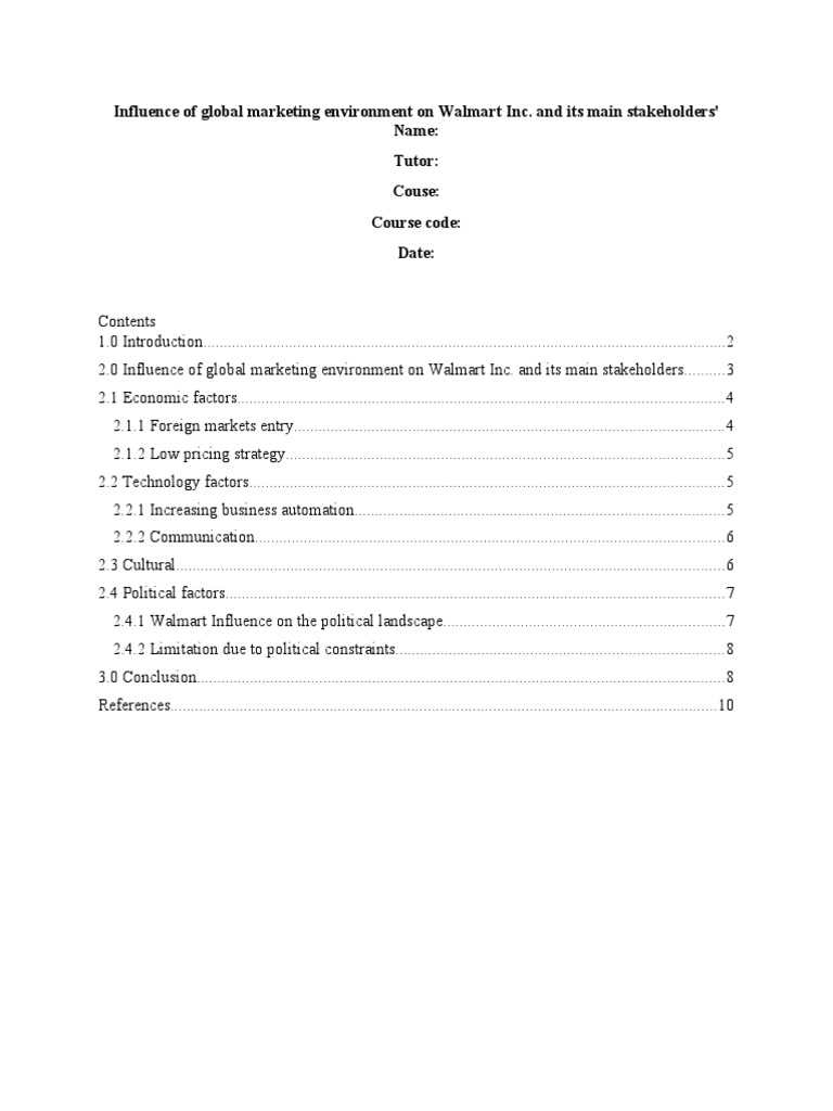 Walmart Macroenvironment Analysis - Edited | PDF | Walmart | Retail