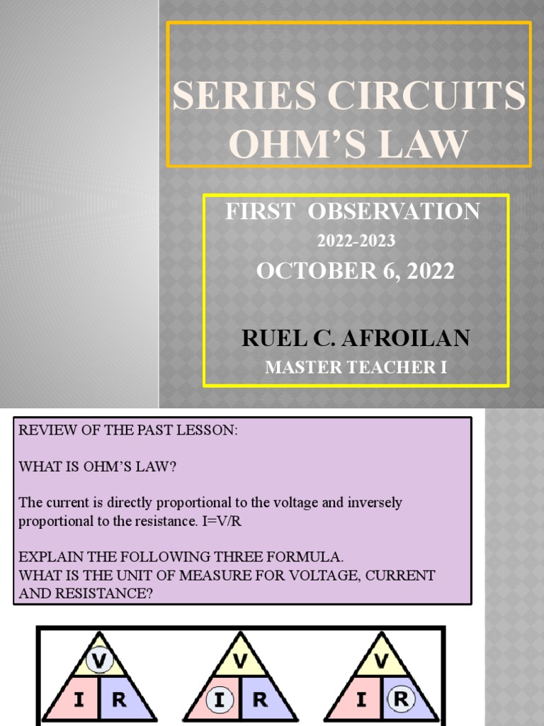 Series Circuits Ohms Law | PDF | Series And Parallel Circuits ...