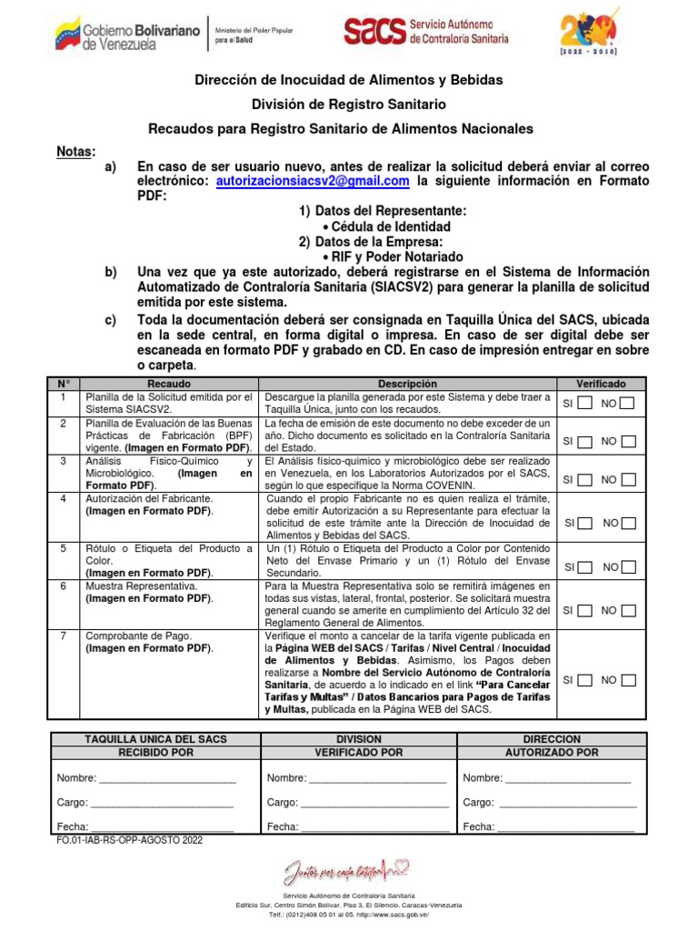 1 Registro Sanitario de Alimentos Nacionales 1 1 | PDF