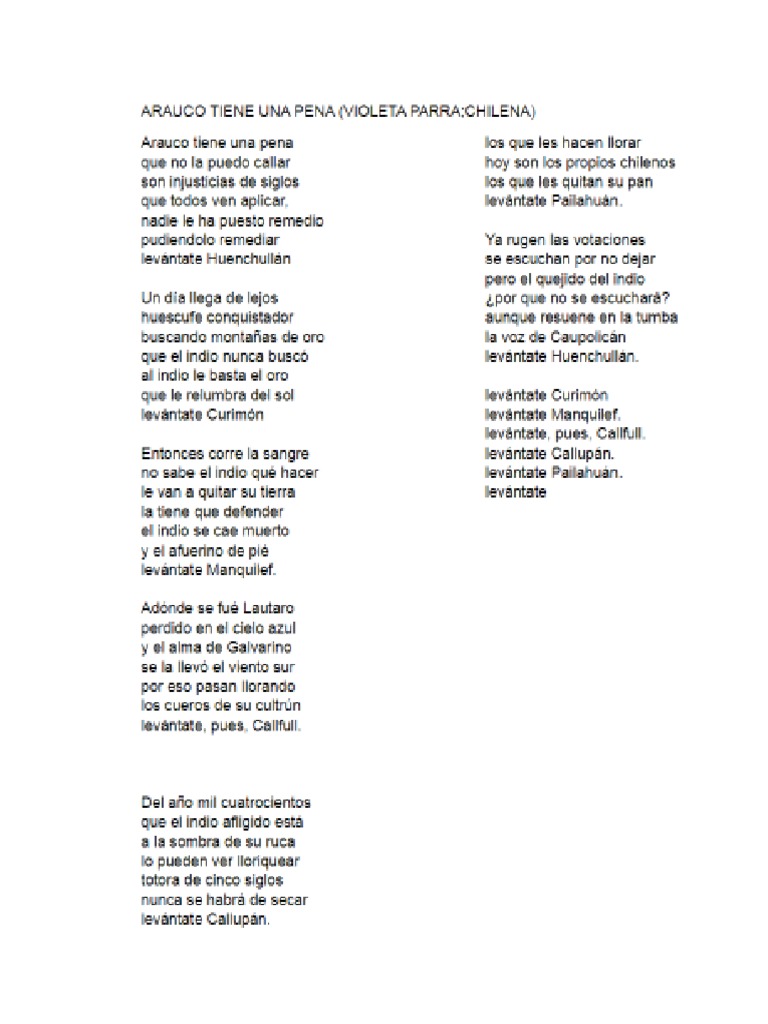 Arauco Tiene Una Pena | PDF
