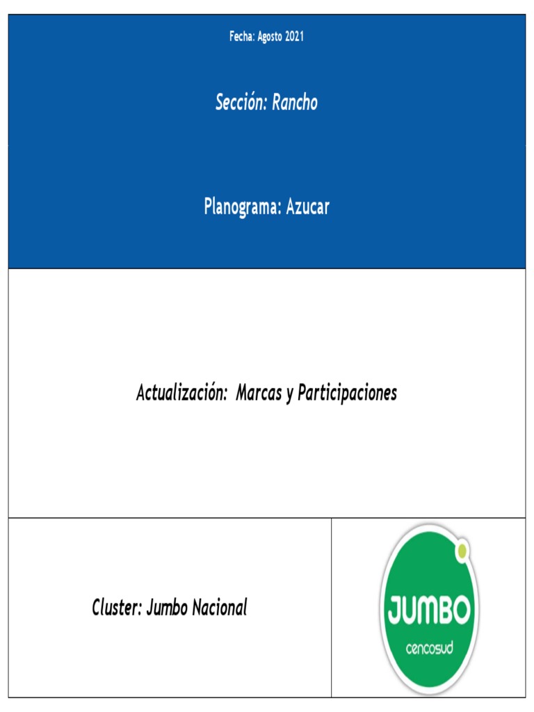 Jumbo - Azucar - Nacional - Agosto 2021 | PDF