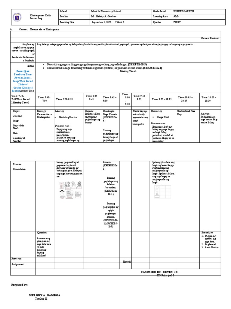 Kinder New DLL Week2 Day2 | PDF