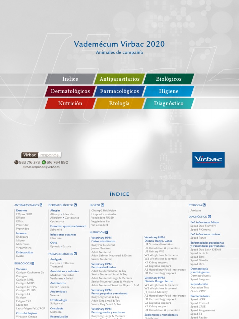 Vademecum Virbac 2021 | PDF | Gatos | Alergia