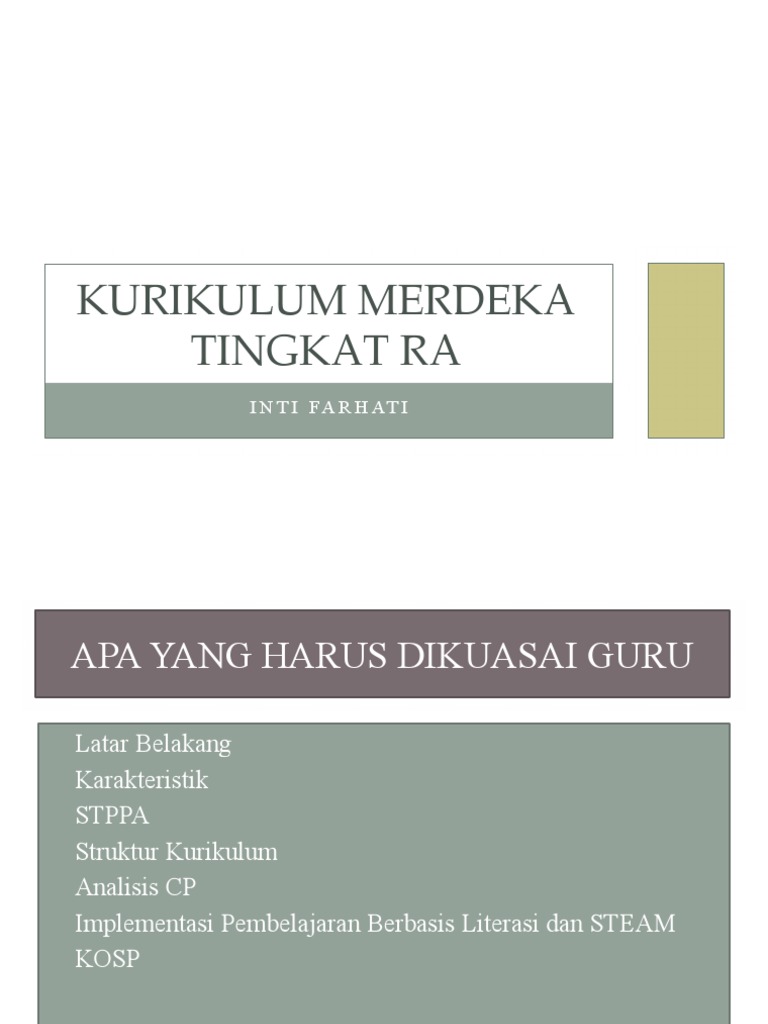 Kurikulum Merdeka RA LENGKAP | PDF