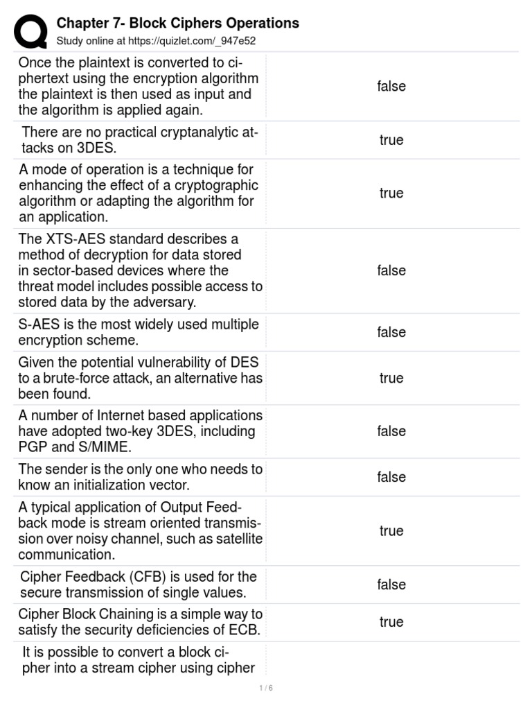 Chapter 7 Block Cipher Operation Pdf Encryption Cryptography 