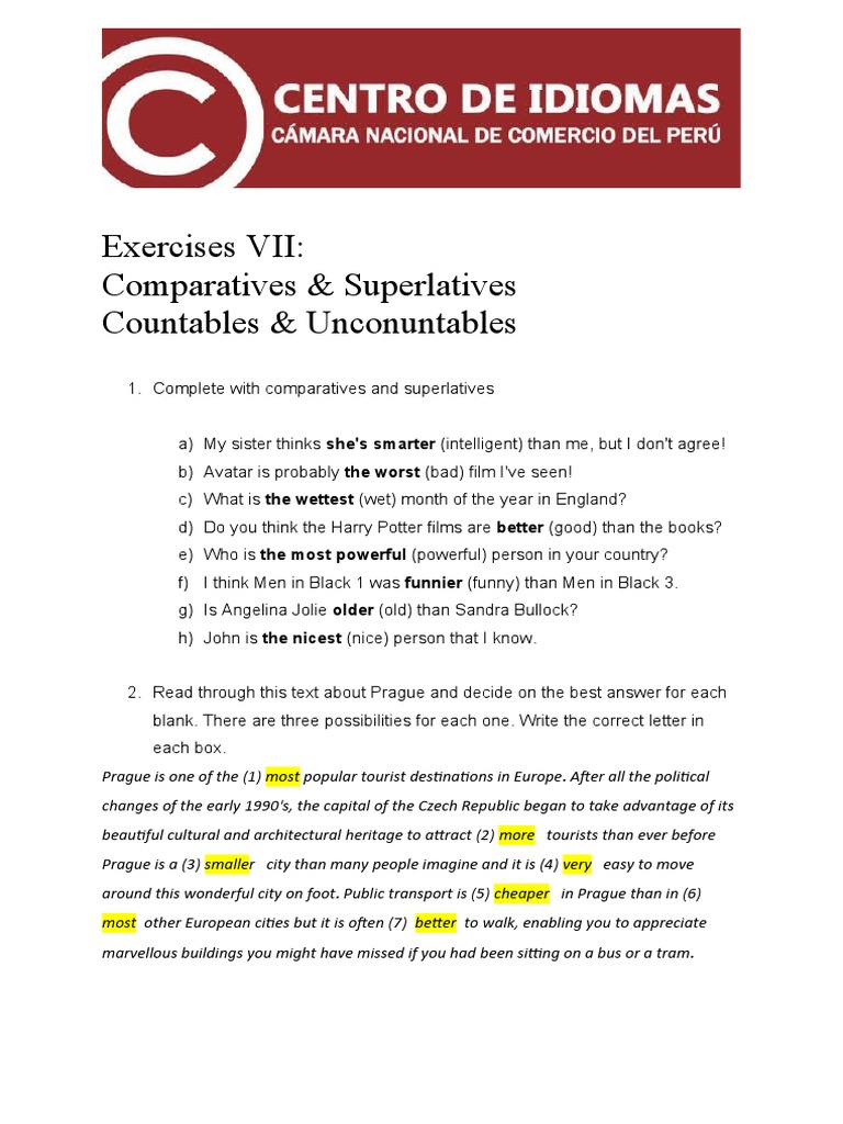 Exercises VII | PDF | Prague