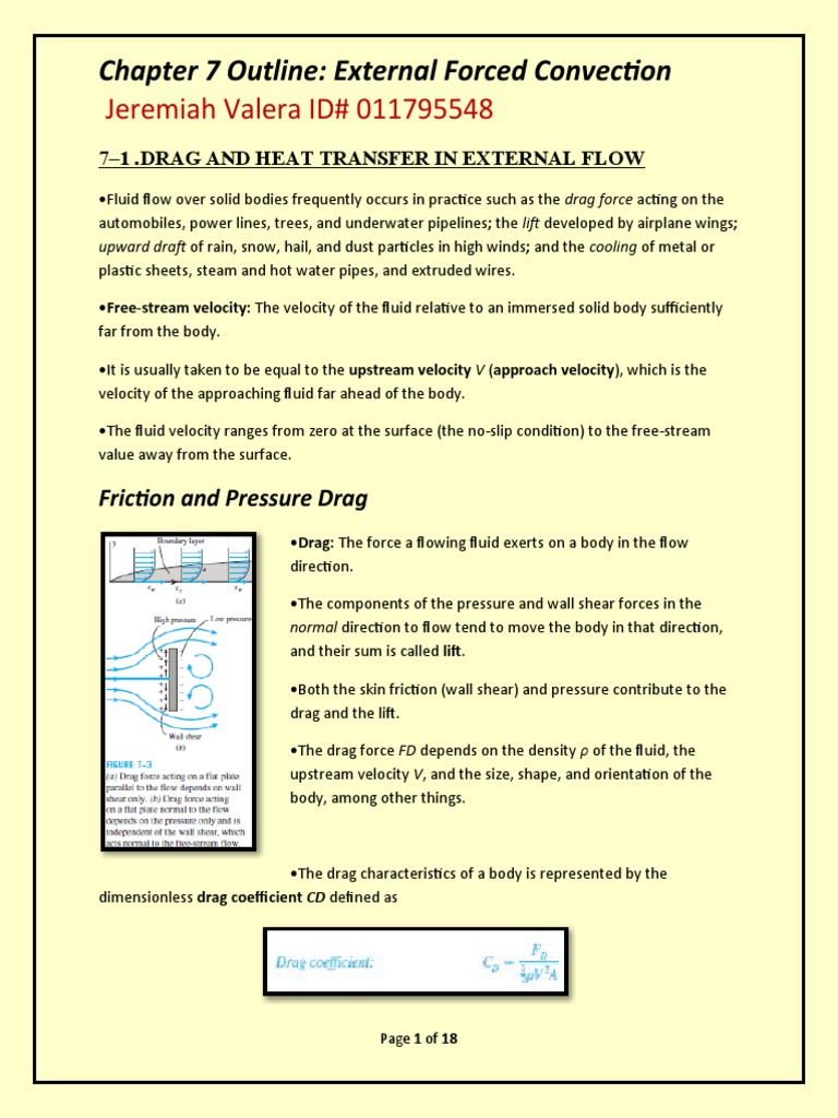 Heat Transfer Chapter 7 Summary | PDF | Drag (Physics) | Reynolds Number