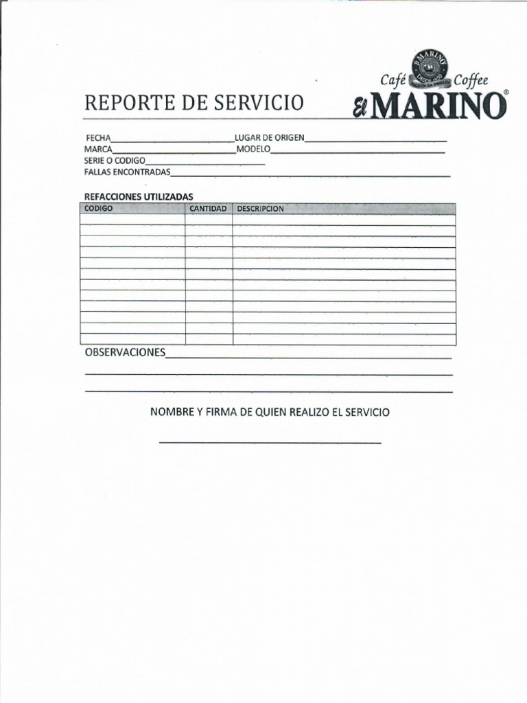 Reporte de Servicio | PDF