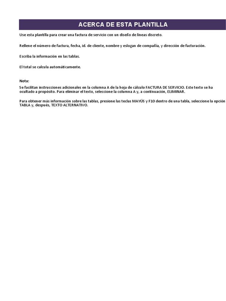 Plantilla de Factura Vacía para Llenar | PDF