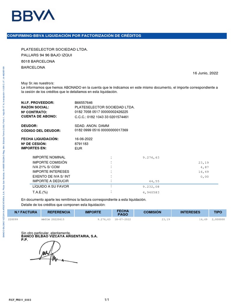 Liquidaci - N Por Factoriz Aci N de CR Ditos PDF | PDF