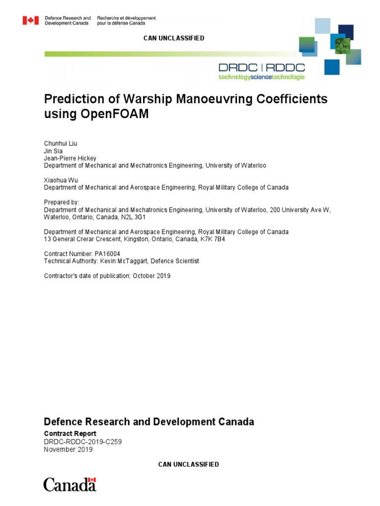 Prediction of Warship Manoeuvring Coefficients | PDF | Computational Fluid Dynamics | Fluid Dynamics