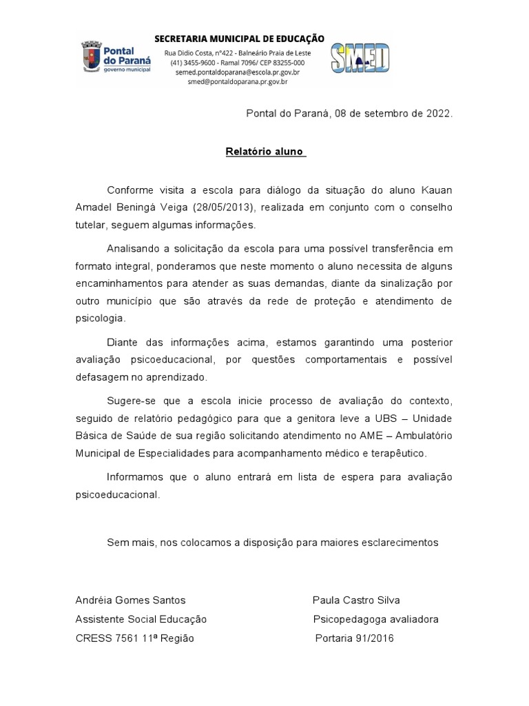 Relatorio Kauan | PDF