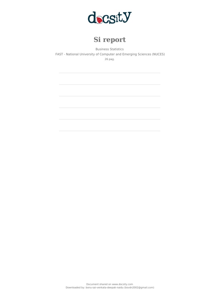 Business Statistics Report Pdf Statistics Standard Error