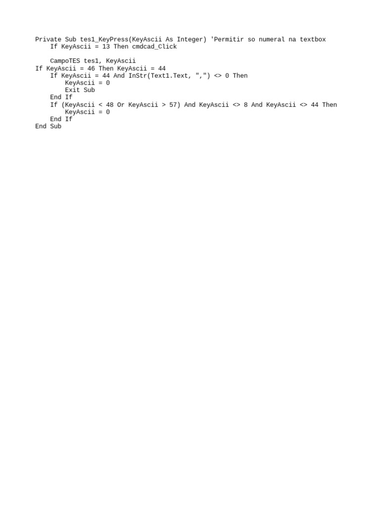 Permitir Só Numeros Na Text | PDF