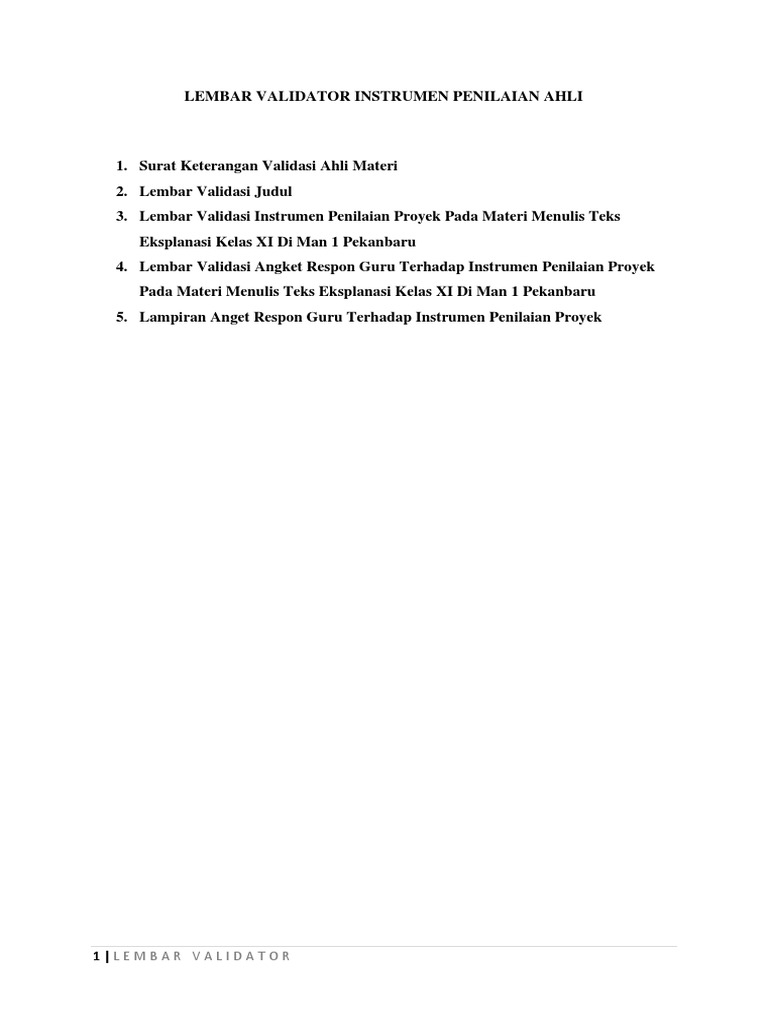 Angket - Validator - Revisi 3 | PDF