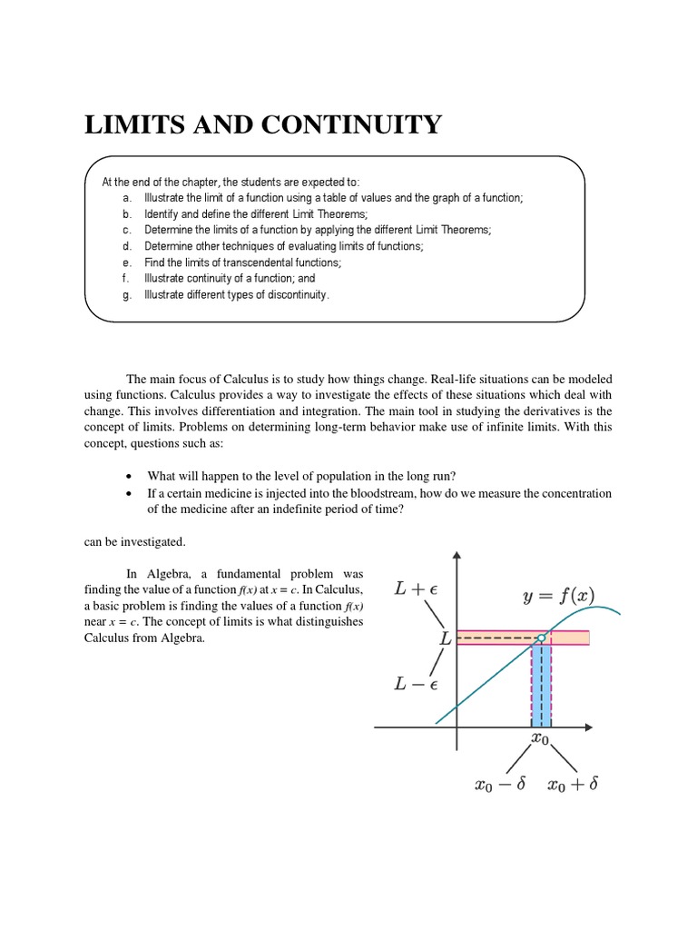 Limits And Continuity Pdf Calculus Function Mathematics