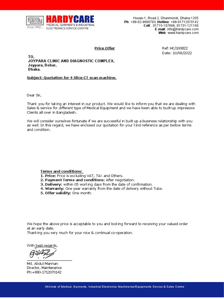 CT Scan HITACHI Quotation | PDF | Ct Scan