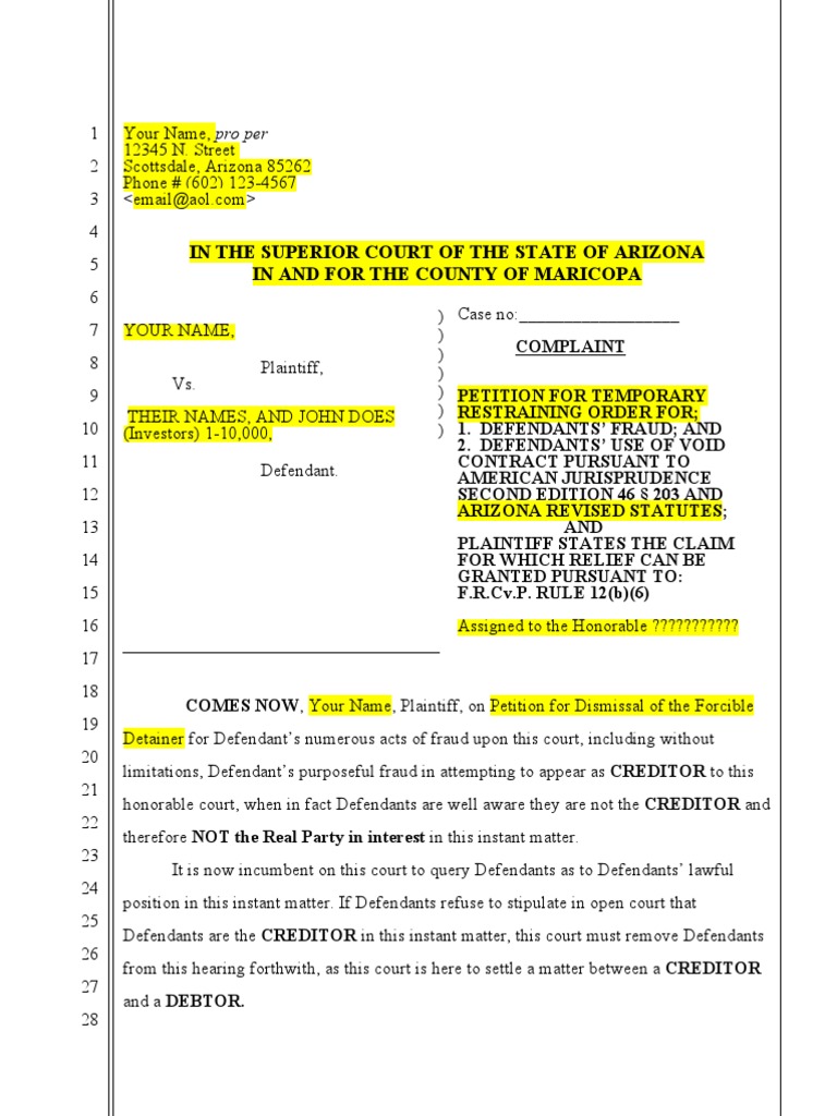 Cognovit Defense Paperwork | PDF | Seisin | Money Laundering