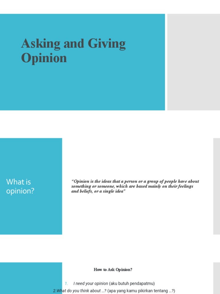 Asking and Giving Opinion | PDF