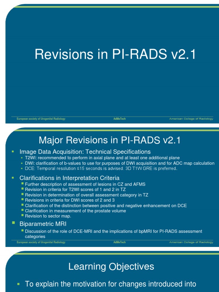 Acr Pirads V21final Slides | PDF | Cancer | Medical Specialties