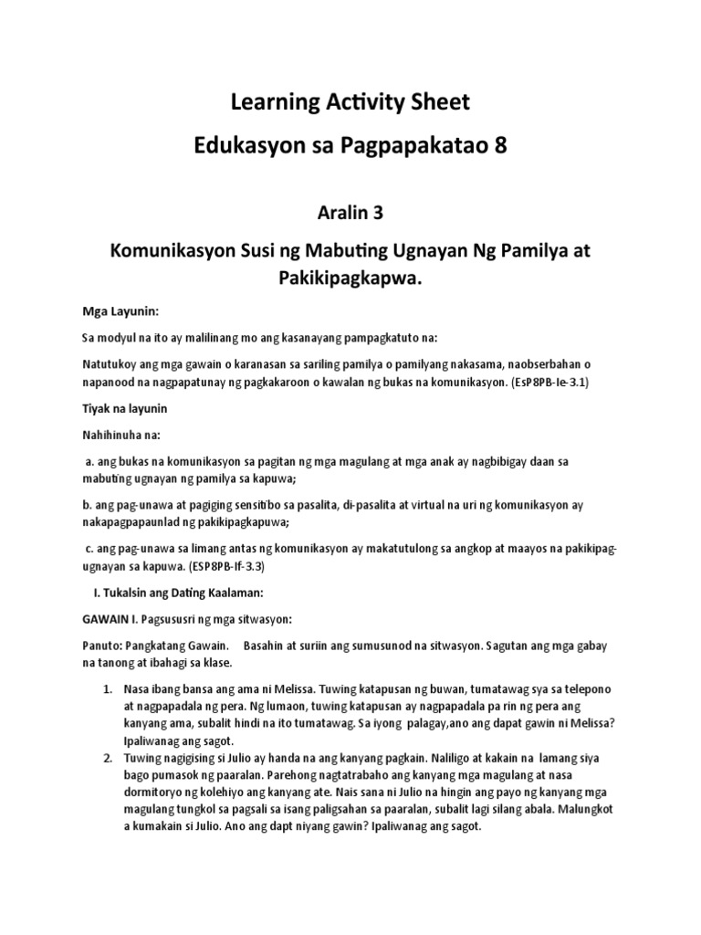 Komunikasyon | PDF