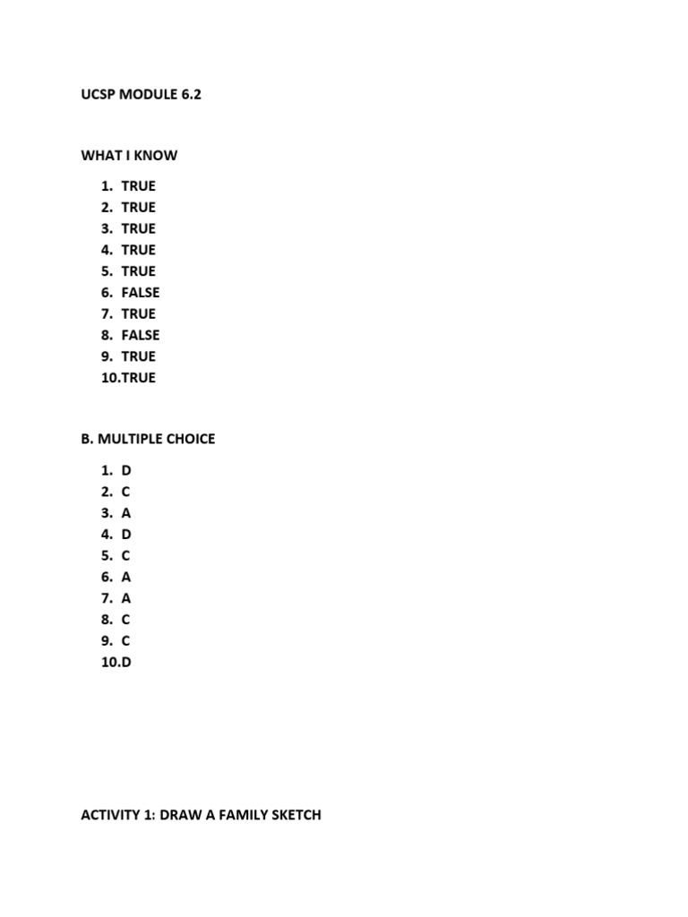 UCSP MODULE 6.2 KEY CONCEPTS | PDF | Family | Kinship