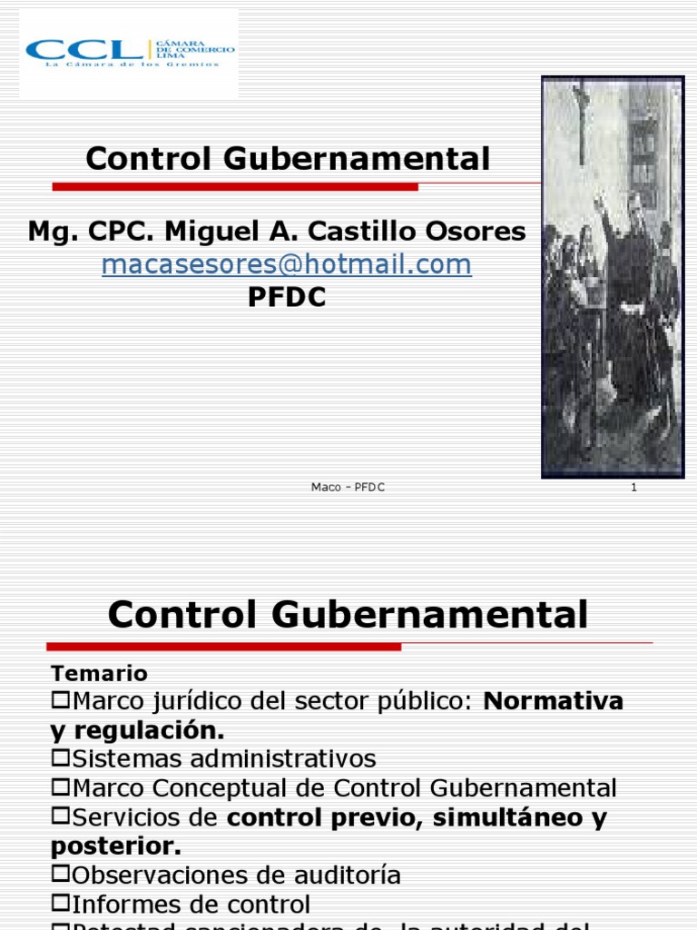 Control Gubernamental: Mg. CPC. Miguel A. Castillo Osores | PDF | Auditoría | Auditoría financiera