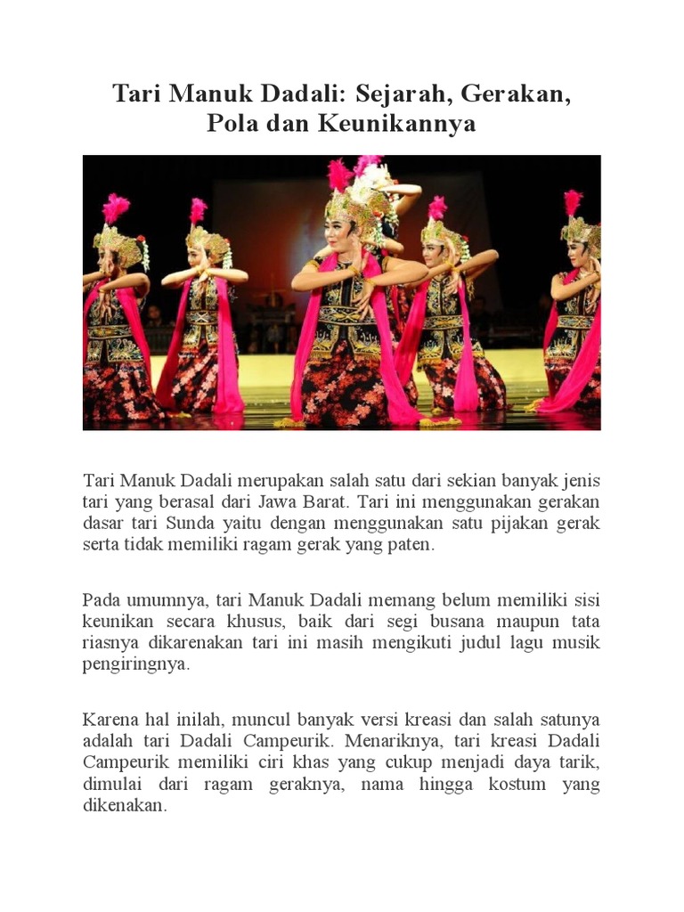 Tari Manuk Dadali | PDF