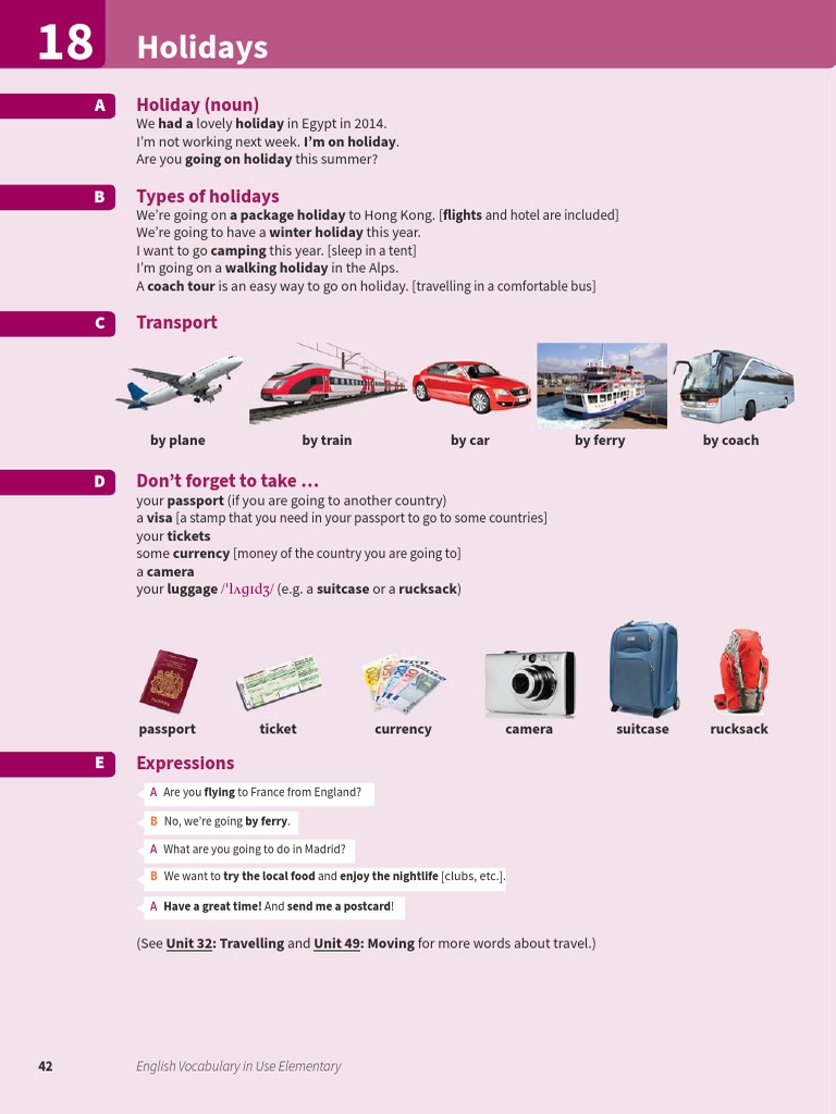 Travel Vocabulary | PDF