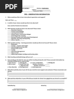 Peer Observation Form | PDF | Teachers | Learning