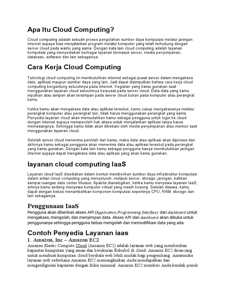 Apa Itu Cloud Computing | PDF